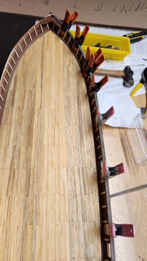 Bending Walnut Hand Rails | Ships of Scale